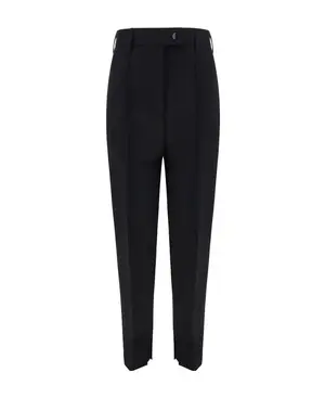 Prada High-waist Tapered-leg Trousers - Black