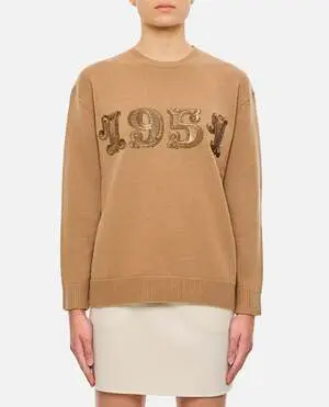 Max Mara Plata 1952 Sequin Logo Knit Sweater - Multicolor