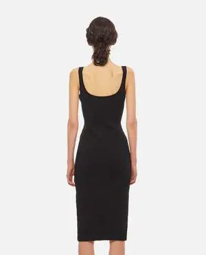 Fendi Ff Embossed Knitted Viscose Midi Dress
