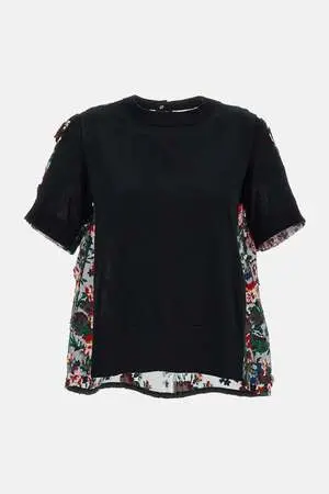 Sacai Short-sleeve Top With Embroidery - Multicolor