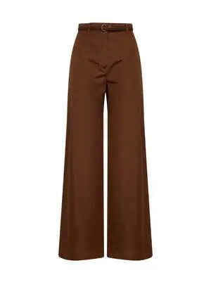 Max Mara Clay Poplin Mstfarea Belted Trousers