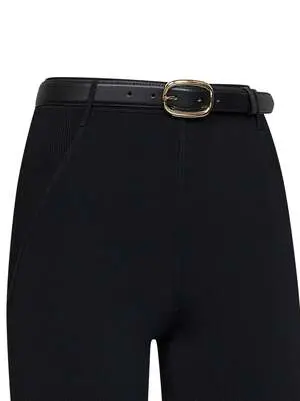 SELF-PORTRAIT Black Compact Knit Capri Leggings