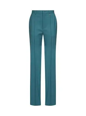 Giuseppe Di Morabito Teal Blue Virgin Wool Straight-leg Tailored Trousers - Multicolor