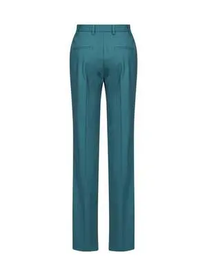 Giuseppe Di Morabito Teal Blue Virgin Wool Tailored Trousers