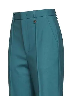 Giuseppe Di Morabito Teal Blue Virgin Wool Tailored Trousers