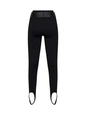 SELF-PORTRAIT Black Compact Knit Stirrup Leggings