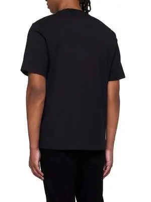 Amiri Black T-shirt With Logo Lettering Print In Cotton - Multicolor