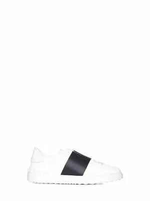 VALENTINO GARAVANI White Calfskin Open Sneakers - Multicolor
