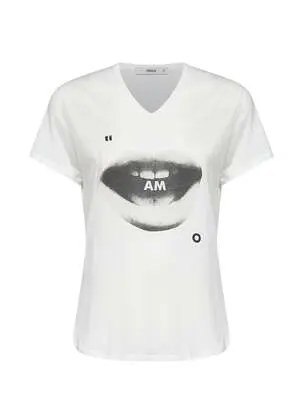 Fendi Ivory Cotton Jersey T-shirt With Ti Amo Print - Multicolor
