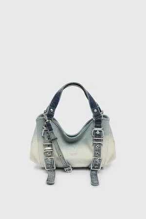 DIESEL® D-one Small Top-handle Bag In Crystal Solarised Denim - Blue