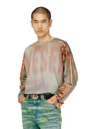 DIESEL® Long-sleeve T-shirt In Cracked Jersey