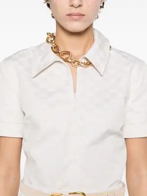 Gucci Gg Cotton Blend Short Sleeve Polo Shirt - Multicolor