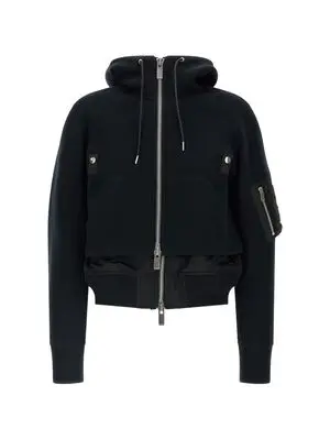 Sacai Hooded Zip-up Sweatshirt With Utility Pocket