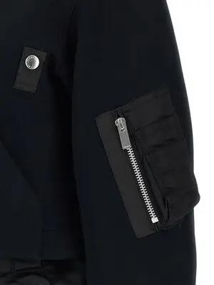 Sacai Hooded Zip-up Sweatshirt With Utility Pocket