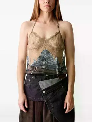 Andersson Bell Lace-panelled Trompe-l'oeil Top - Neutrals