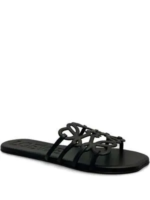 Loewe Petal Anagram Leather Slides - Multicolor