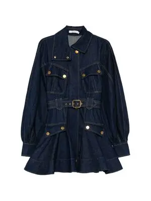Zimmermann Luna Denim Utility Mini Dress