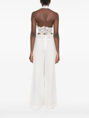 ERMANO SCERVINO Ermanno Scervino Embroidered Linen Halterneck Top
