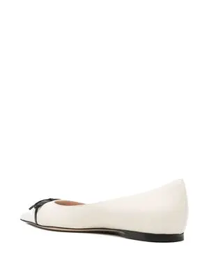 Valentino Garavani Leather Ballet Flats With Bow Detailing