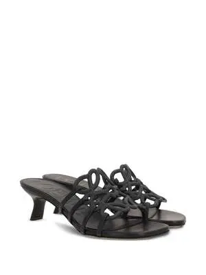 Loewe Petal Anagram Leather Sandals - Multicolor