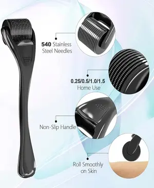 LOVERY Micro Needle Derma Roller For Face And Body - Black