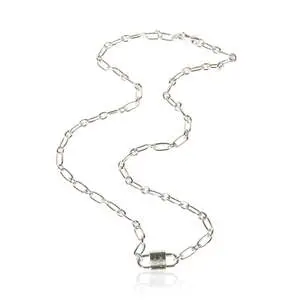 Tiffany & Co. Sterling Silver 1837 Small Double Lock Necklace