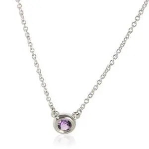 Tiffany & Co. Sterling Silver Amethyst Elsa Peretti Color The Yard Pendant Necklace - Sterling_silver