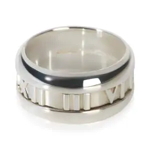 Tiffany & Co. Sterling Silver Atlas Ring With Roman Numeral Motif - Sterling_silver