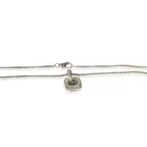 David Yurman Sterling Silver Prasiolite And Diamond Petite Albion Pendant Necklace