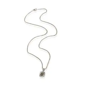 David Yurman Sterling Silver Prasiolite And Diamond Petite Albion Pendant Necklace