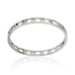 Tiffany & Co. Sterling Silver Atlas Open Bangle Bracelet