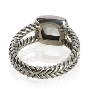 David Yurman Sterling Silver Prasiolite And Diamond Petite Albion Ring