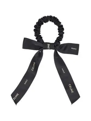 Celine Small Bow Scrunchie With Logo Detail