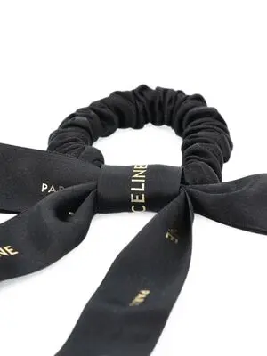 Celine Small Bow Scrunchie With Logo Detail