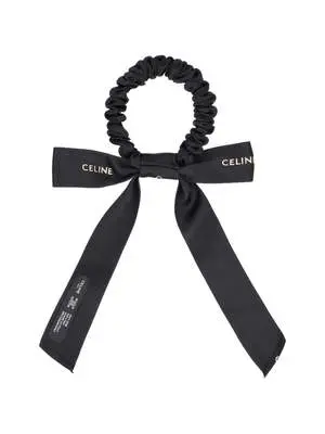 Celine Small Bow Scrunchie With Logo Detail