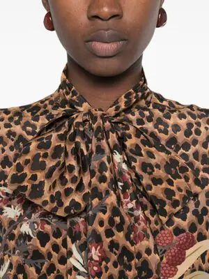 Etro Printed Silk Shirt With Pussy-bow Collar - Multicolor