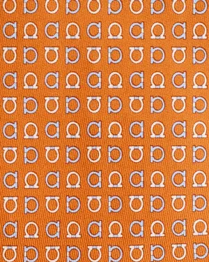 FERRAGAMO Silk Classic Gancini Tie - F. Arancio
