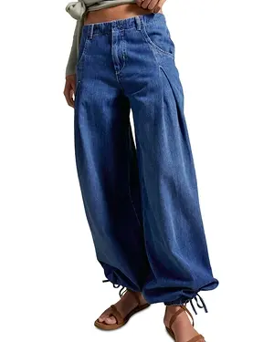 Free People Essential Lotus Wide Leg Jeans - Moonshadow