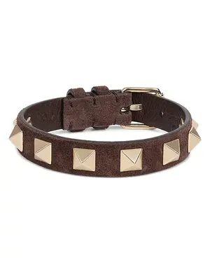 Valentino Garavani Rockstud Leather Bracelet - Brown
