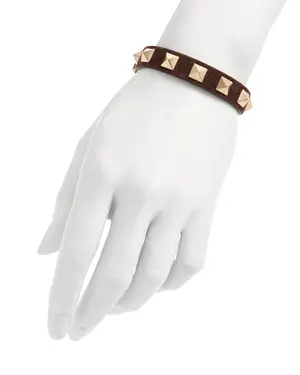 Valentino Garavani Rockstud Leather Bracelet - Brown