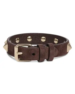 Valentino Garavani Rockstud Leather Bracelet - Brown