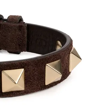 Valentino Garavani Rockstud Leather Bracelet - Brown