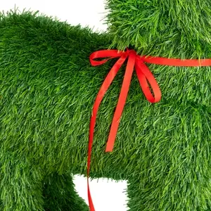 NEARLY NATURAL 2' Uv Resistant Artificial Christmas Grass Garden Topiary Reindeer