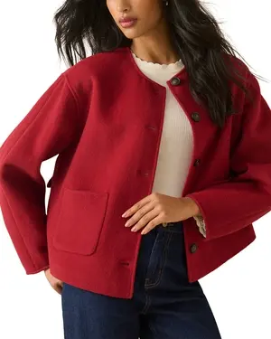 NOBODY'S CHILD Tie Neck Double Faced Jacket