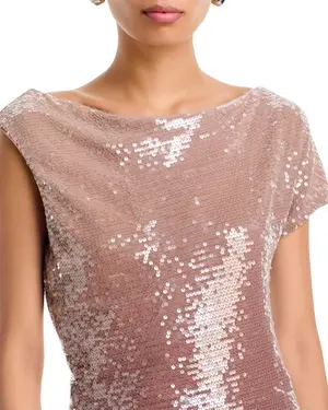 Line & Dot Mirage Embellished Asymmetric Hem Top