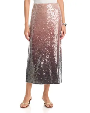 Line & Dot Mirage Sequin Midi Skirt