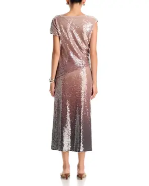 Line & Dot Mirage Sequin Midi Skirt
