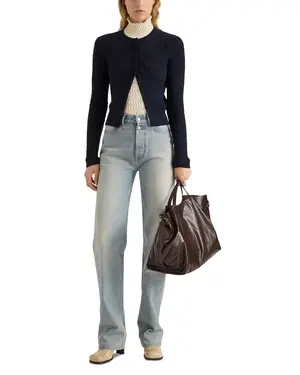 Proenza Schouler White Label Marci Crewneck Cardigan - Navy