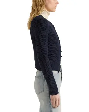 Proenza Schouler White Label Marci Crewneck Cardigan - Navy