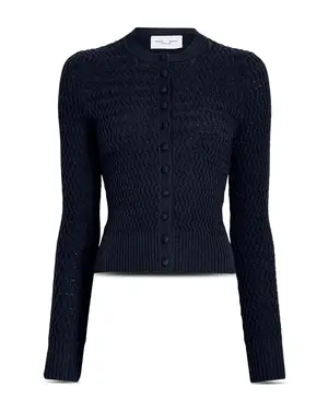 Proenza Schouler White Label Marci Crewneck Cardigan - Navy